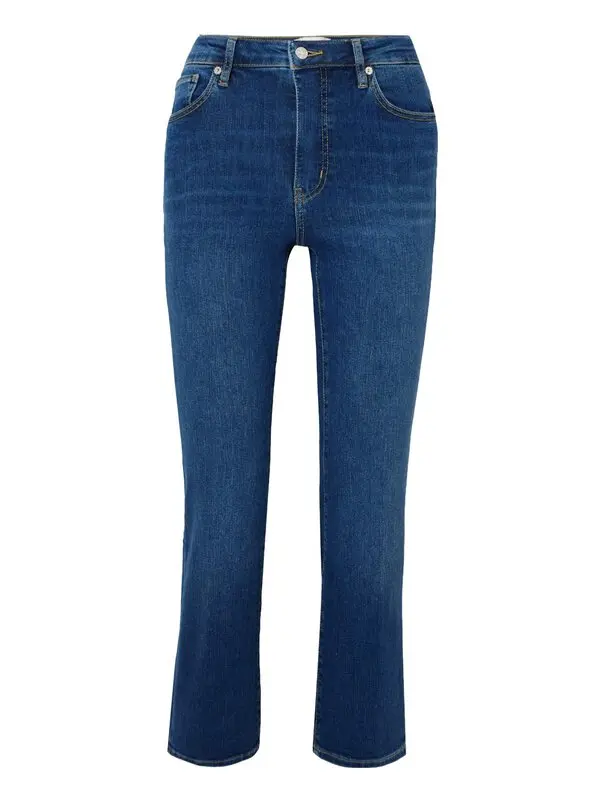 FRAME High-rise Skinny-leg Cropped Jeans - Blue
