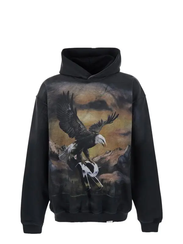 REPRESENT Maxi Print Hoodie - Black