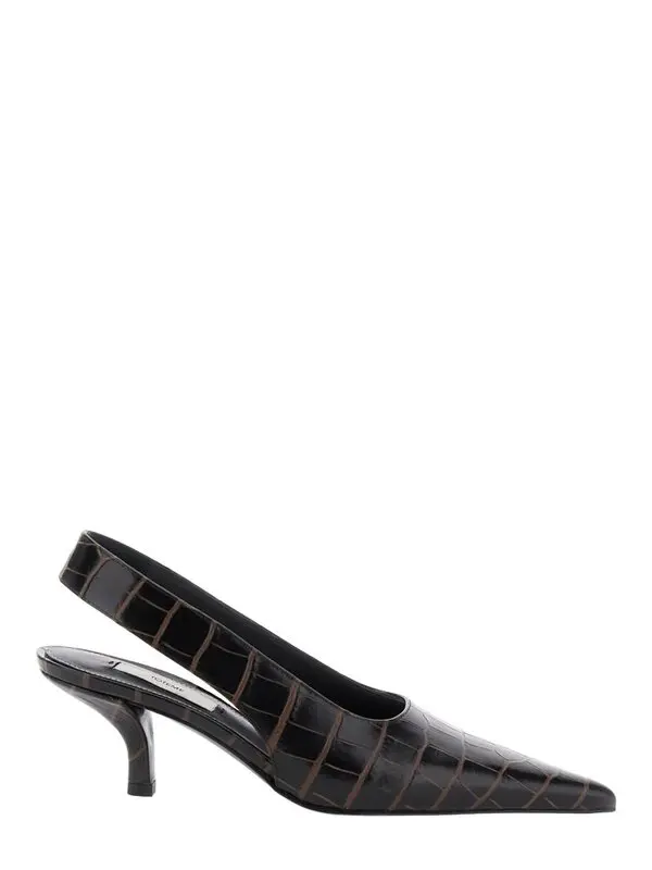 TOTEME Classic Embossed Slingback Pumps - Black
