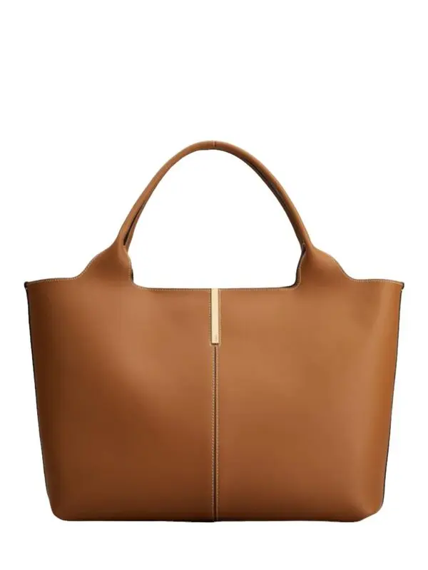 TOD'S Zip Detail Shoulder Bag - Brown