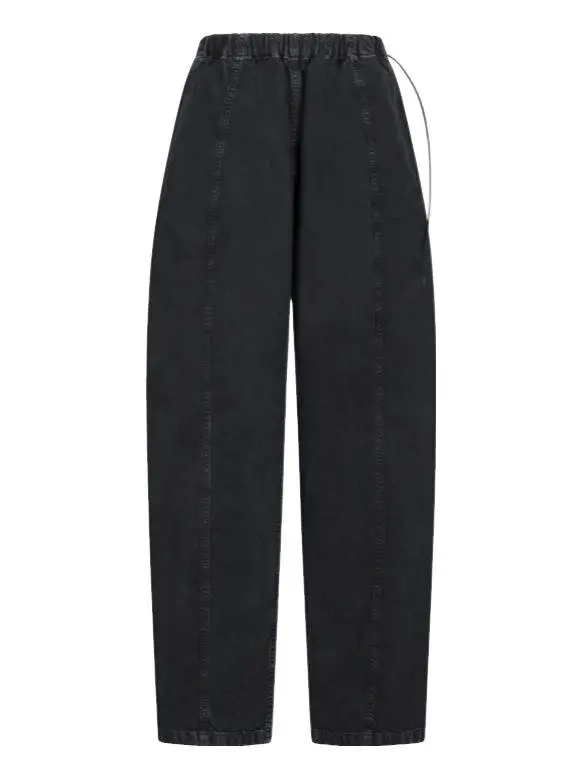 HAIKURE Angel Drawstring Twill Trousers - Black