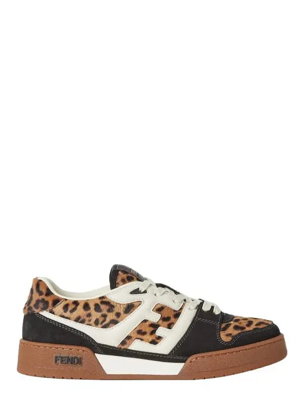 Fendi Leo Print Low-top Sneakers - Brown