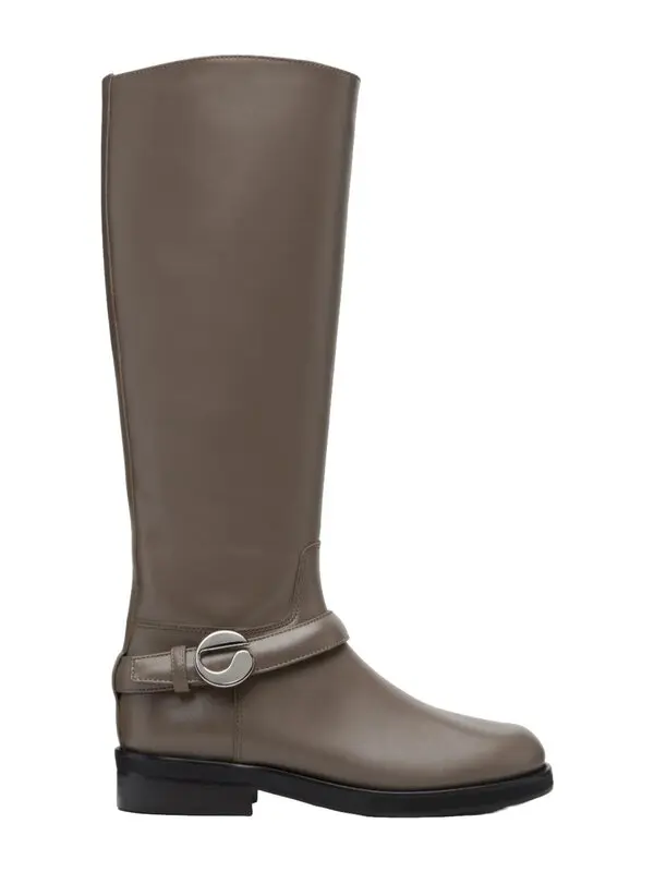 Coperni Belt Cavalier Tall Boots - Taupe