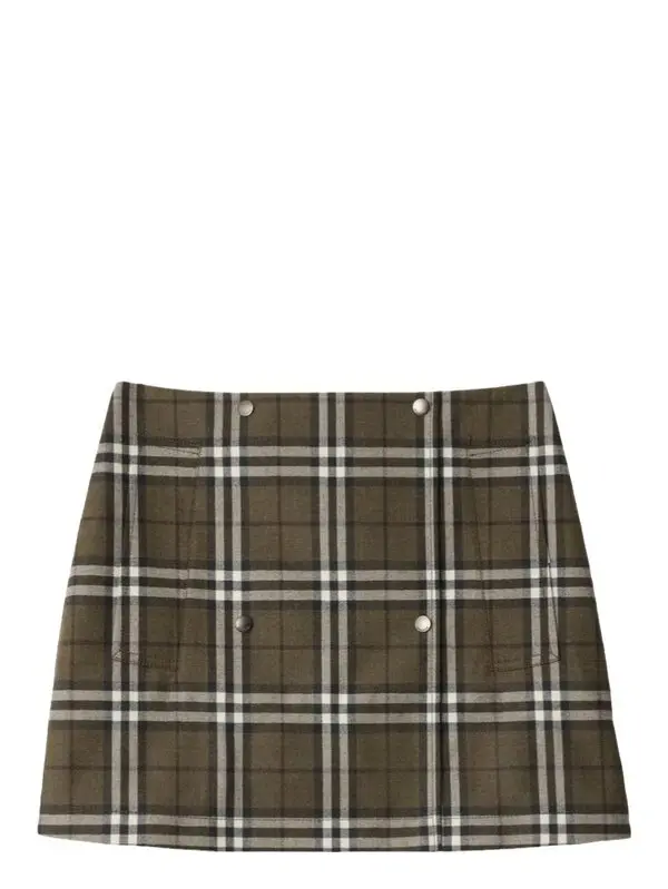 Burberry Checked Mini Skirt - Brown