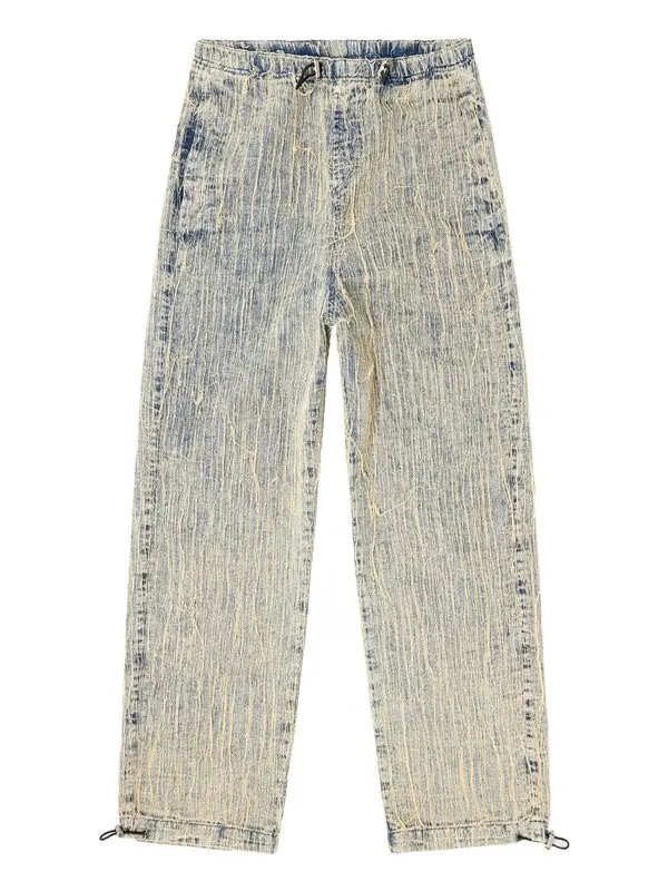 DIESEL® D-martial Frayed Detail Jeans - Medium Blue