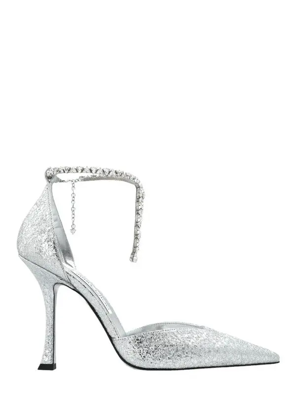 JIMMY CHOO Stwvie Pointed-toe Stiletto Pumps - Silve