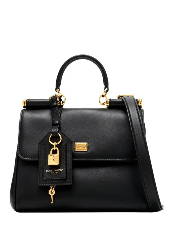 Dolce & Gabbana My Sicily Logo Plaque Handbag - Black