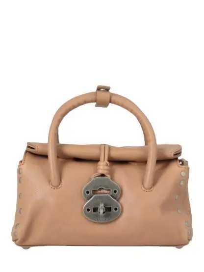 ZANELLATO Leather Handbag With Twisted Shoulder Strap - Nude