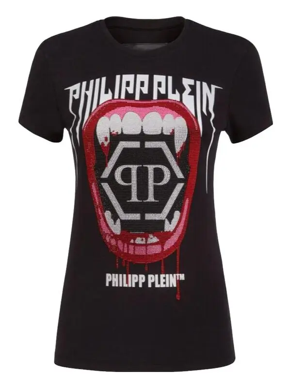 Philipp Plein Embellished Logo T-shirt - Black