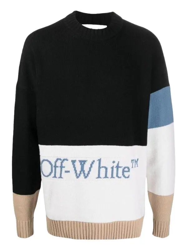 Off-White Colour-block Knitted Sweater - Black