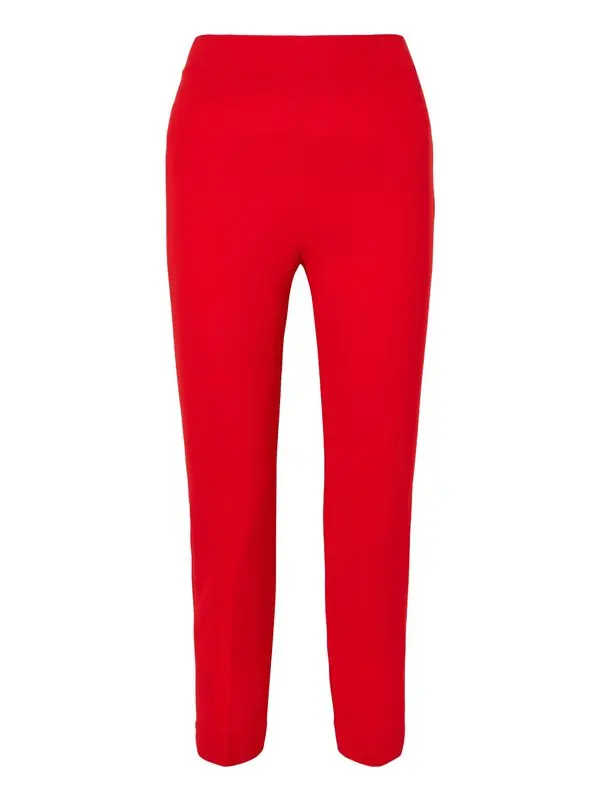 Tove Cuffed Stretch Crepe Slim Fit Trousers - Red
