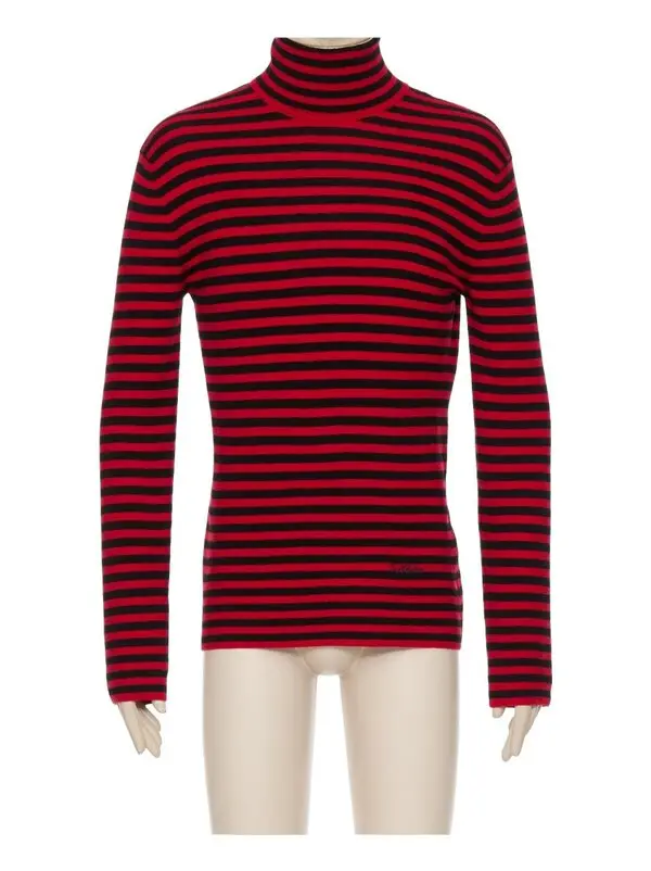 Valentino Garavani Striped High Neck Sweater - Red
