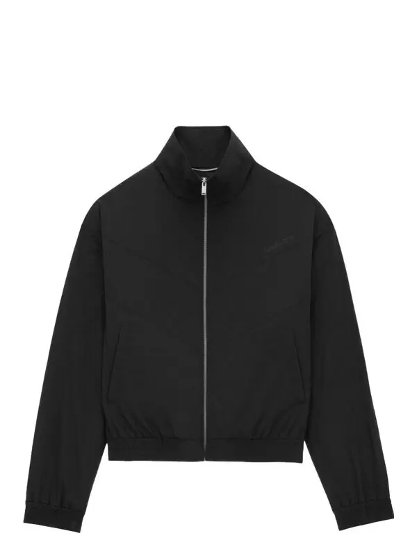 Saint Laurent Logo Embroidered Zip-up Blouson - Black