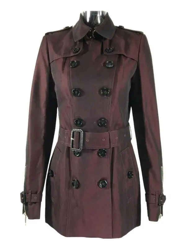Burberry Double-breasted Trench Coat With Belt Detail - Black