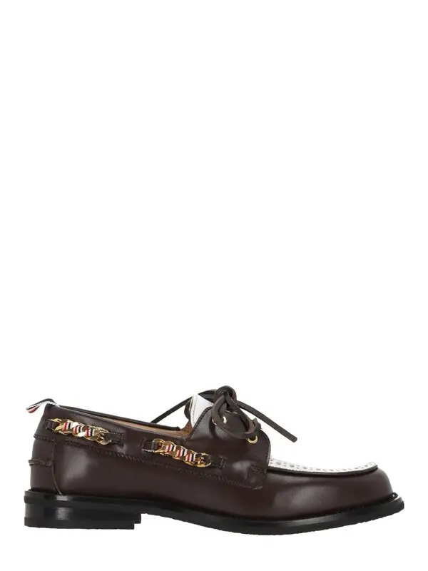 Thom Browne Chain-detailed Lace-up Shoes - Black