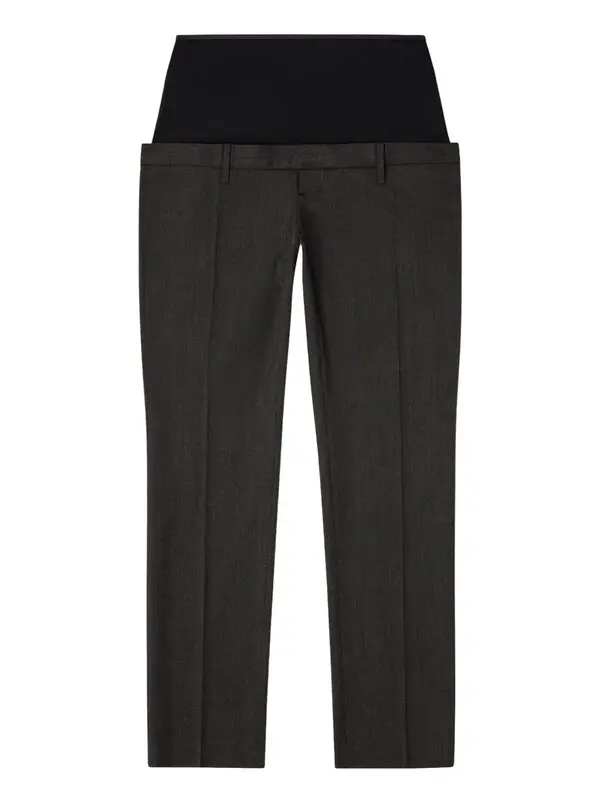 DIESEL® Wool Blend Trousers With Stretch Waist - Dark Gray