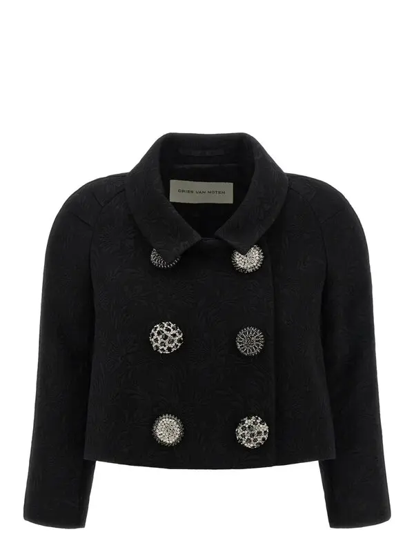 Dries Van Noten Double-breasted Embellished Jacket - Black