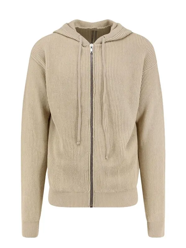 Rick Owens Temple Zipped Hoodie - Sand-colored