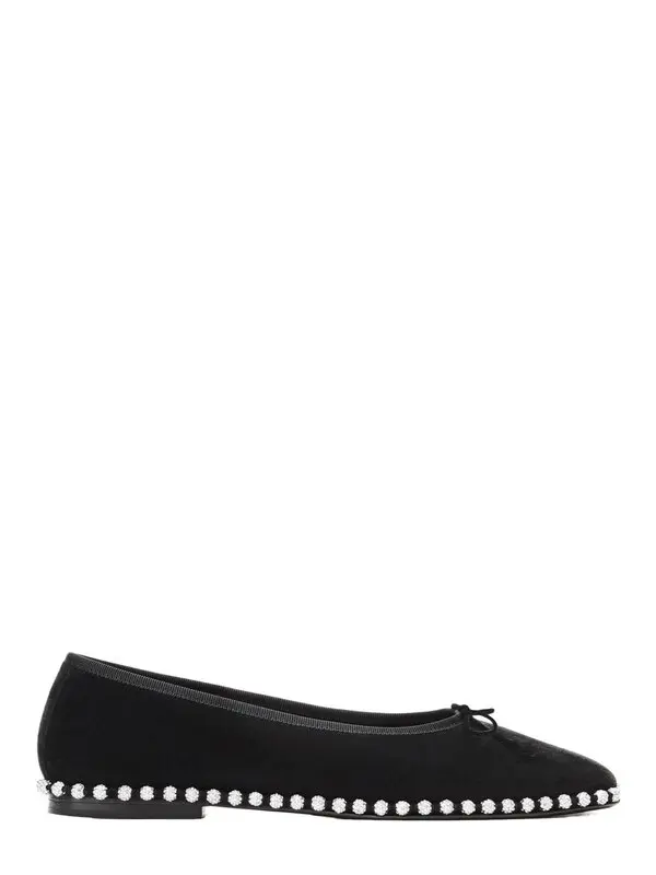 Alexander Wang Crystal Ball Chain Trim Ballet Flats - Black