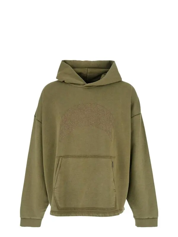 REPRESENT Kangaroo Pocket Logo Hoodie - Green