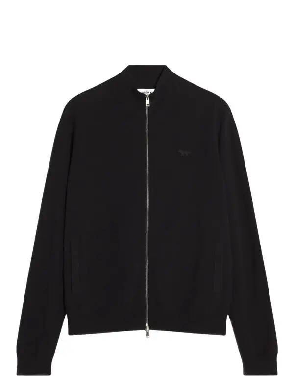 Maison Kitsuné Zip-up Knitted Cardigan - Black