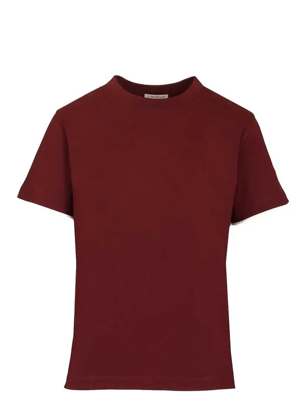 Moncler Logo Trim T-shirt - Red In