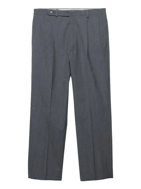 Prada Pleated Wool Trousers - Slate Ash