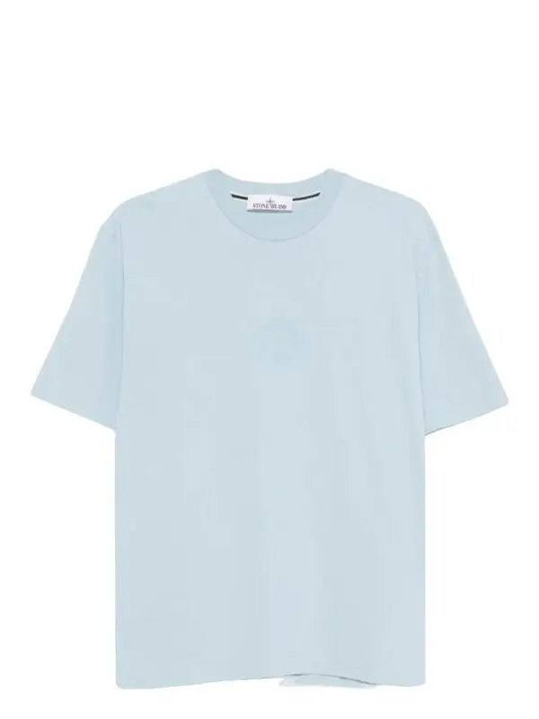 Stone Island Camo Compass Printed Crewneck T-shirt - Blue