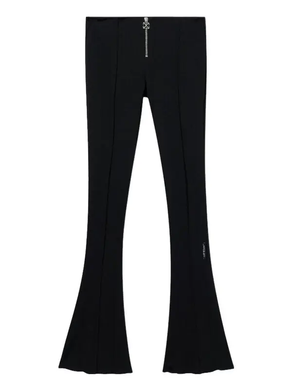 Off-White Slim Fit Flared Jersey Pants - Black