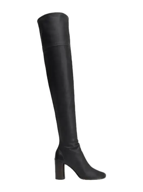 LEMAIRE Block Heel Over-the-knee Boots With Zip Closure - Dark Chocolate