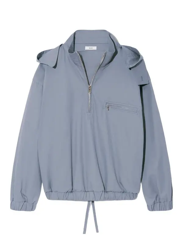 RIER Zippered Casual Jacket With High Collar And Drawstring Hem - Gray