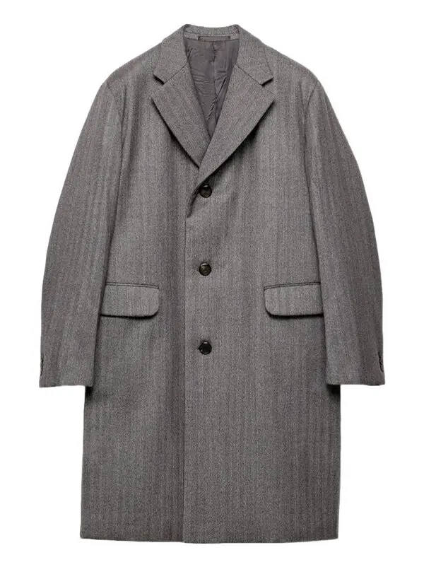Prada Single-breasted Wool Coat - Grey
