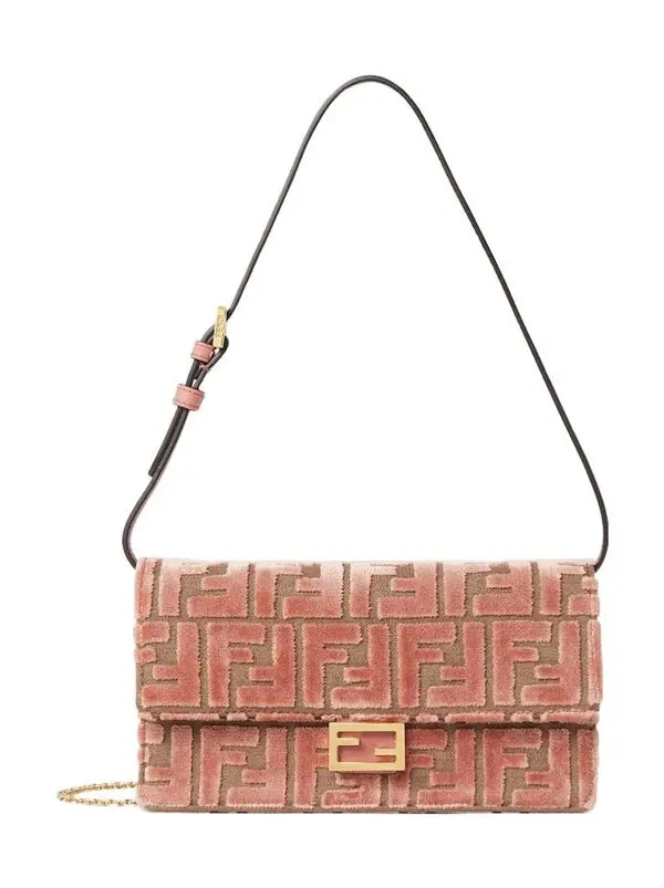 Fendi Ff Jacquard Velvet Wallet - Pink