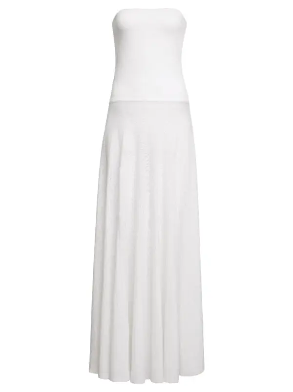 Alaïa Fluid Bustier Maxi Dress - White