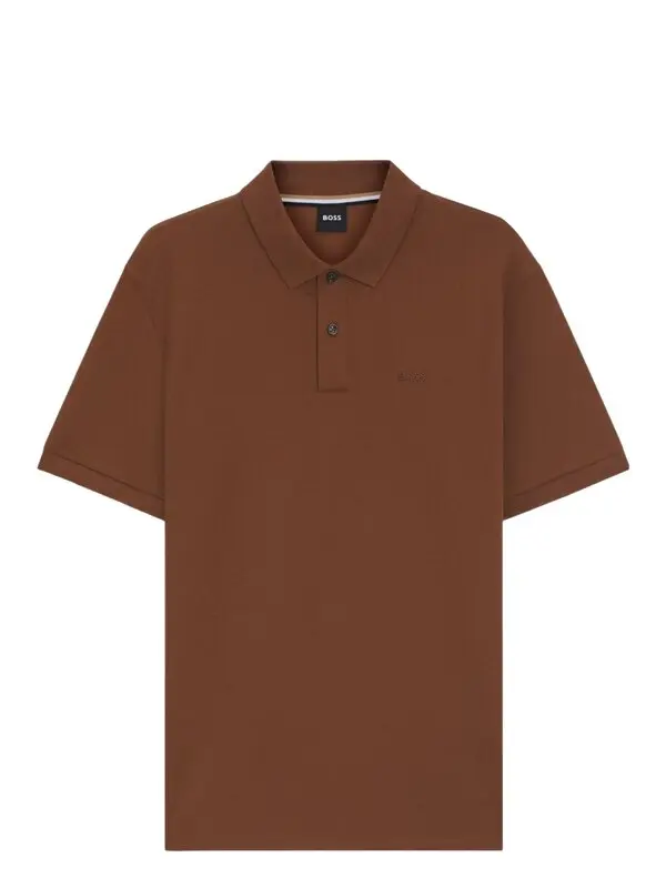 Hugo Boss Pallas Logo-embroidered Polo Shirt - Brown