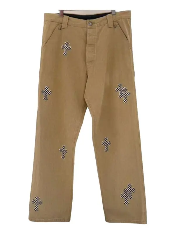 Chrome Hearts Leopard Print Cross Casual Pants - Khaki