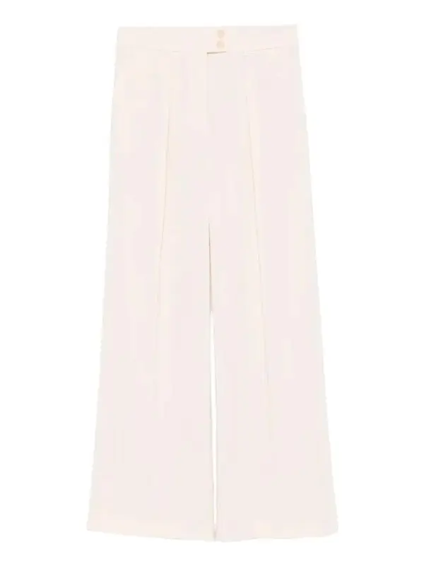 Patrizia Pepe Pleated Wide-leg Trousers - Beige