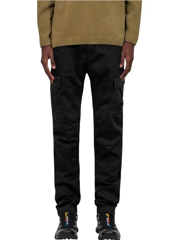 C.P. COMPANY Cargo Sateen Pants - Black