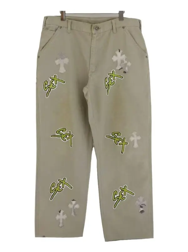 Chrome Hearts Embellished Cross Casual Pants - Nude
