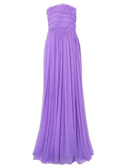 Oscar De La Renta Strapless Maxi Dress - Purple
