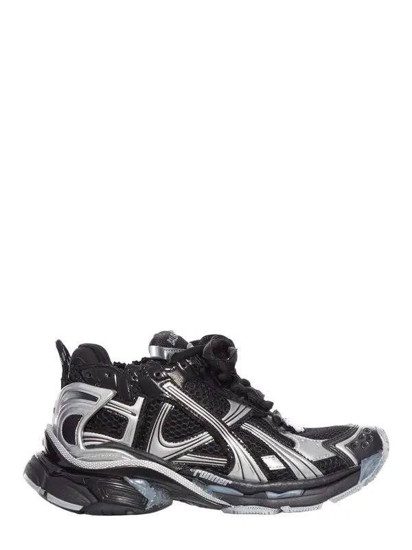 Balenciaga Mesh Panelled Lace-up Sneakers - Black