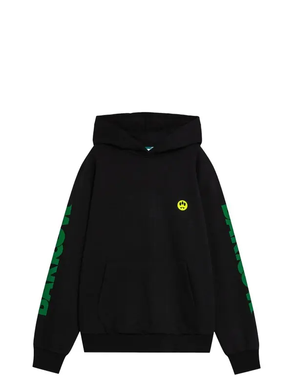 BARROW Iconic Hoodie With Ribbed Trim - Black
