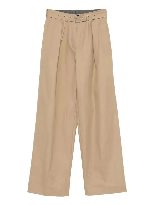 Dries Van Noten Belted Wide-leg Trousers - Beige
