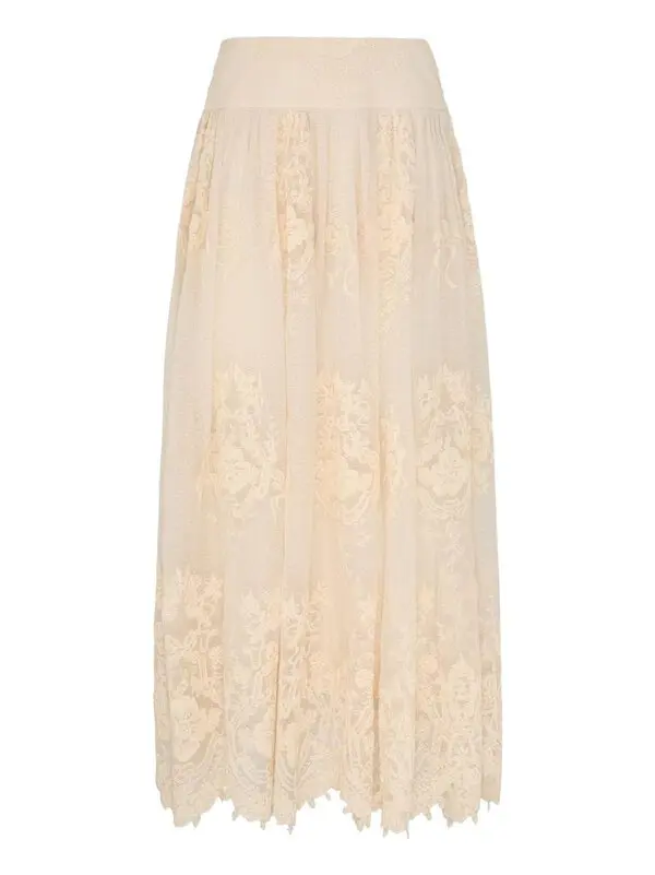 Zimmermann Luna Lace Maxi Skirt - Cream