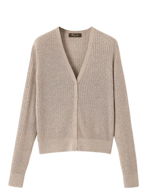 Loro Piana V-neck Maple Cardigan With Horn Button Fastening - Mixed Color