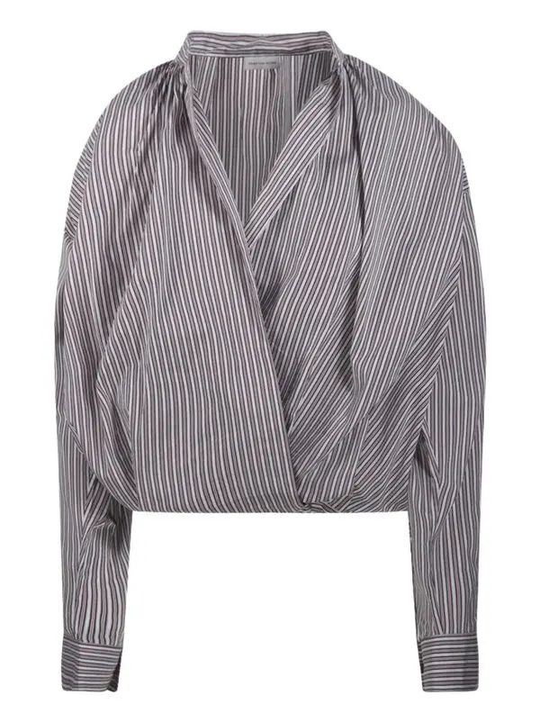 Dries Van Noten Striped Long Sleeve Shirt - Brown