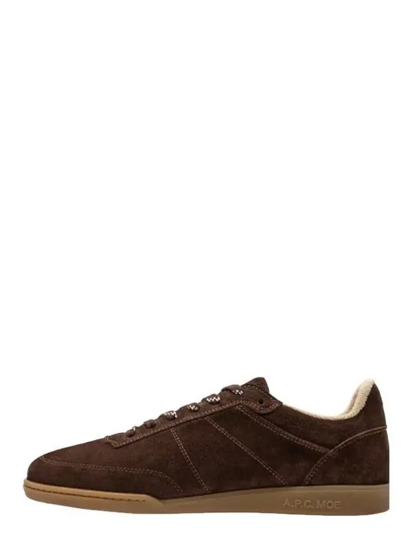A.p.c. Round Toe Lace Up Sneakers - Chocolate