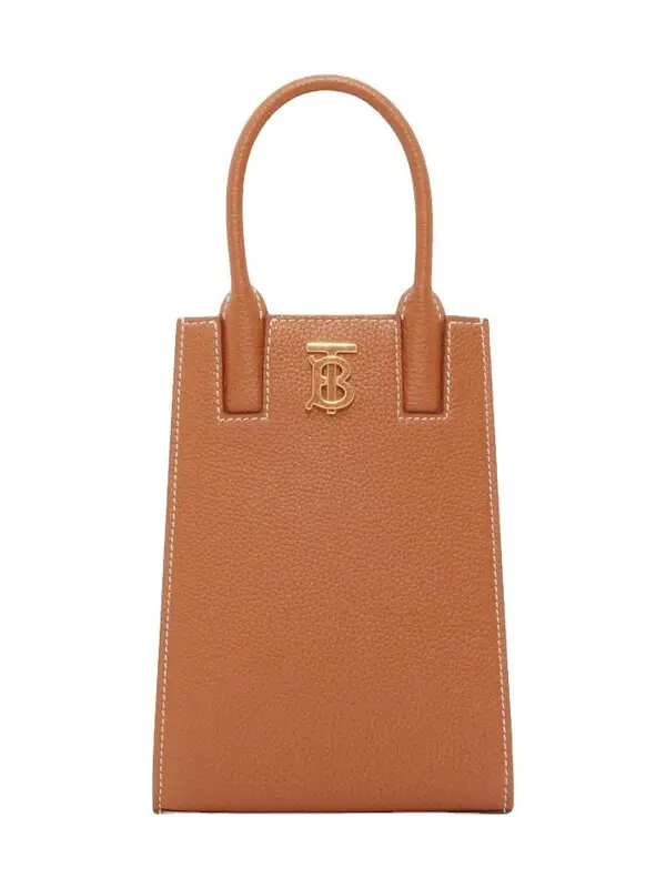 Burberry Logo Handbag - Brown