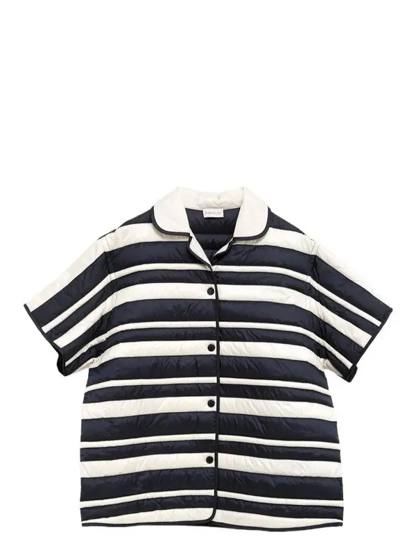 Moncler Striped Quilted Shirt - Midnight Blue
