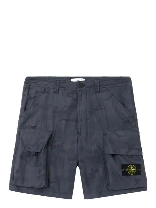 Stone Island Logo Patch Bermuda Shorts - Blue